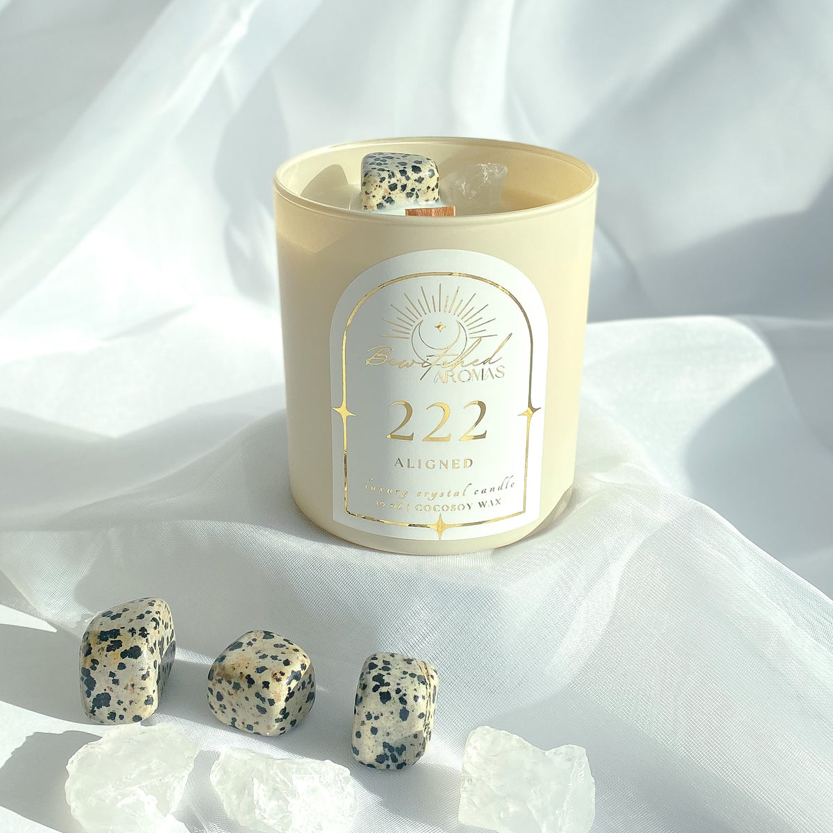 Angel Number | 10 oz Dalmatian Jasper Luxury Crystal Candle – Bewitched ...